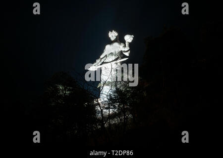 Night view of the Mother of Georgia statue on Narikala Hill with the ...