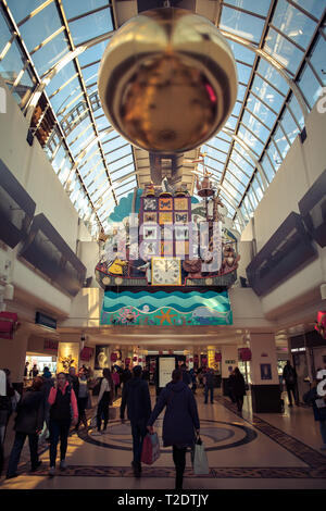Inverness, Eastgate shopping Centre clock, Highland, Scotland, UK Stock ...