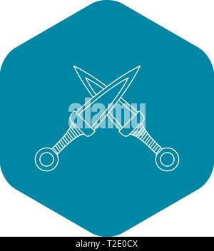 Crossed daggers icon, outline style Stock Vector Image & Art - Alamy