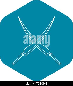 Japanese samurai swords icon, outline style Stock Vector Image & Art ...