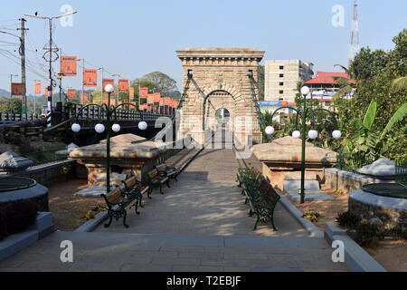 Punalur, Kerala, India - March 1, 2019: Hanging bridge City Of Kerala ...