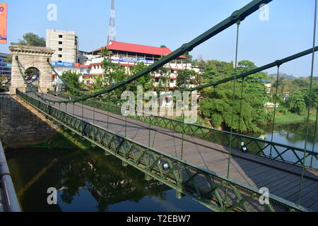 Punalur, Kerala, India - March 1, 2019: Hanging bridge City Of Kerala ...