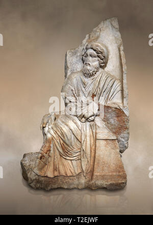 Roman Sebasteion relief sculpture of a seated god or king ...