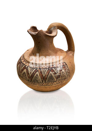 Phrygian terracotta trefoil jug decorated with geometric designs. 8th ...