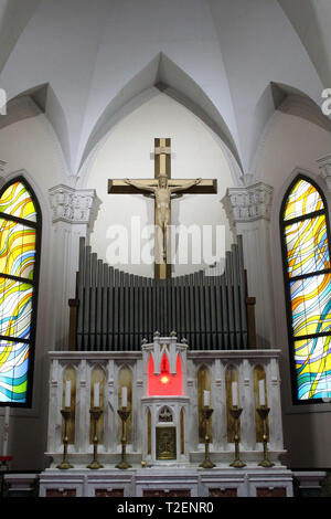The interior of Beppu Catholic Church in Japan. Taken in June 2019 ...