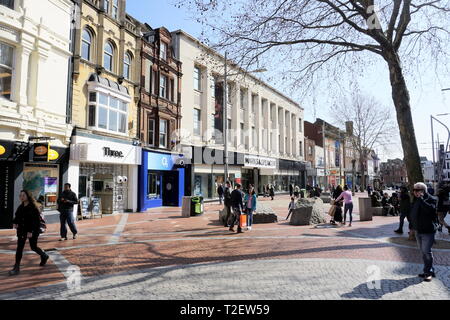 A view of Broad Street in Reading, Berkshire which includes an entrance ...