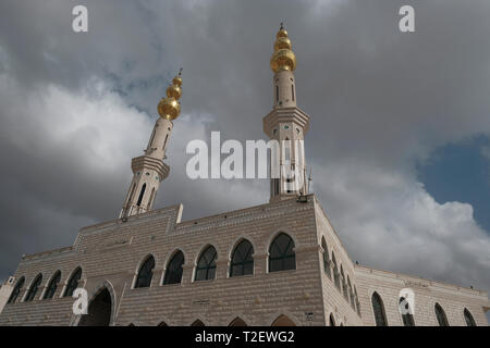 View of a new mosque in Rahat a predominantly Bedouin city in the Negev ...
