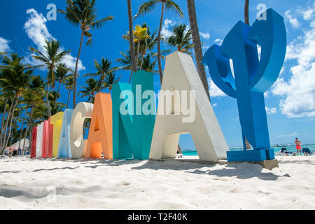 Punta Cana, Dominican Republic 3/19, 2019: Punta Cana Club Med sign is ...