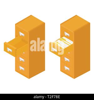 Office files in a filing cabinet drawer, business administration and data storage concept Stock ...