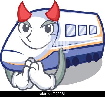 Angry shinkansen train isolated in the cartoon vector illustration ...