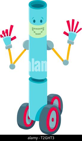 Cute robot cartoon with wheels Stock Vector Image & Art - Alamy