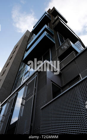 Elevation view of high rise flats Hong Kong Stock Photo - Alamy