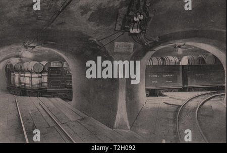 Loaded freight train in the Illinois tunnel system, Chicago, Illinois ...