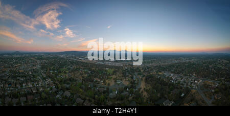 Aerial View of Bend Oregon Urban Green Spaces and Waterfront Stock ...