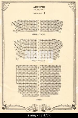 Adelphi Theatre, Strand, London. Vintage seating plan 1960 old vintage ...