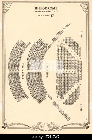 LEICESTER SQUARE THEATRE vintage seating plan. London West End 1937 old print Stock Photo - Alamy