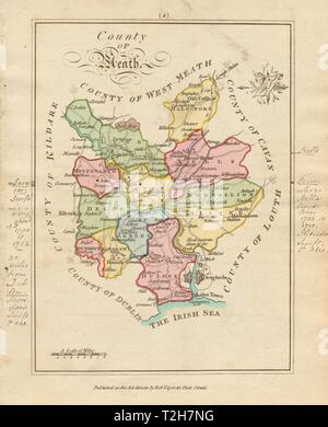 COUNTY MEATH: Antique county map. Leinster. Ireland. BARTHOLOMEW, 1882 ...