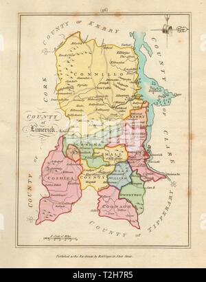COUNTY LIMERICK. Antique county map. Munster. Ireland. BARTHOLOMEW ...