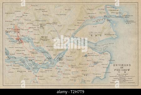'Environs of Foochow'. Fuzhou region antique map. China 1924 old Stock ...
