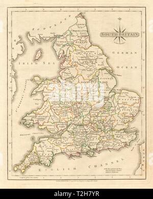 Antique map of SOUTH BRITAIN by JOHN CARY. Original outline colour 1793 ...