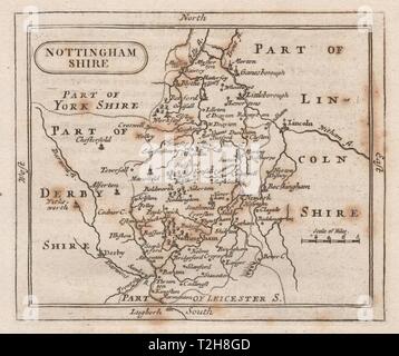 Antique county map of NOTTINGHAMSHIRE by JOHN CARY. Original outline ...