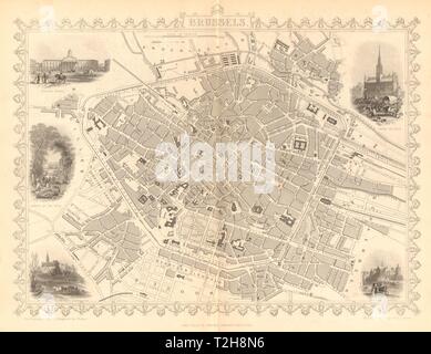 Brussels Map, Old Map of Brussels, Vintage Map, Old City Map, Old Maps ...
