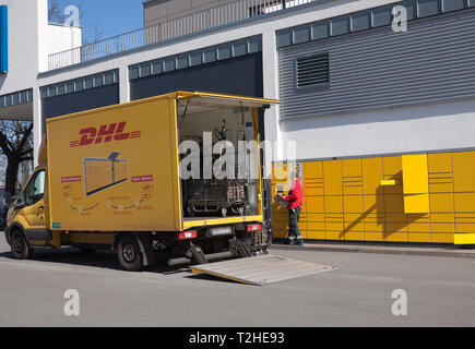 Berlin, Germany, a DHL delivery truck on the road Stock Photo: 53009222 ...