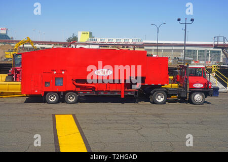NEWARK, NJ -26 MAR 2019- View of snowlift snow removal equipment in ...
