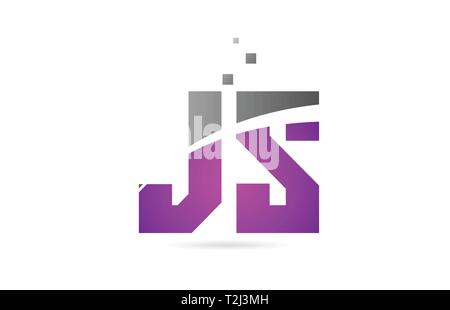 pink grey alphabet letter JS J S logo combination design suitable for a ...