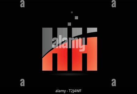 orange grey alphabet letter HH H H logo combination design suitable for ...