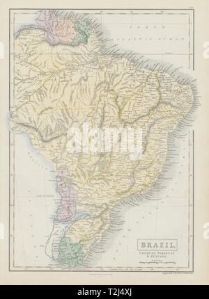 Brazil, Uruguay, Paraguay & Guayana. Banda Oriental. Guianas. HALL 1854 ...