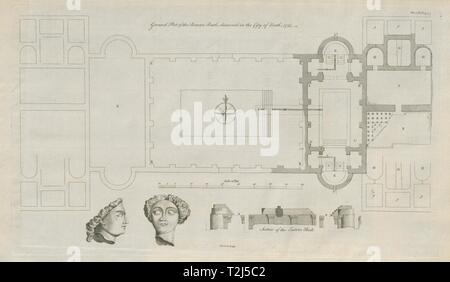 Ground plot of the Roman Bath discover'd in the City of Bath 1755. CARY ...