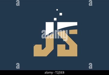 yellow blue JS J S alphabet letter logo icon design suitable for a ...