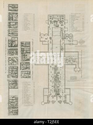 Plan of Lincoln Cathedral before Georgian renovations. Bas reliefs 1806 ...