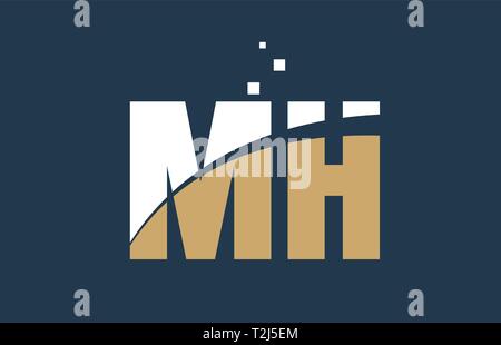 yellow blue MH M H alphabet letter logo icon design suitable for a ...