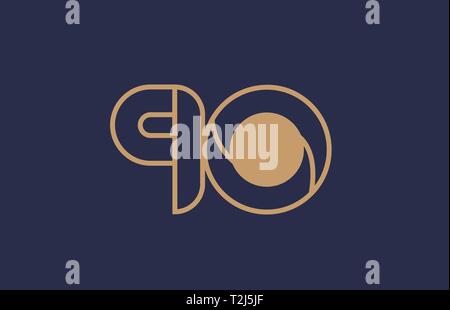 brown blue line number 90 logo icon for a company business or corporate ...