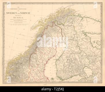 Sweden and Norway with Russian Finland. Scandinavia. SWANSTON 1860 old map Stock Photo - Alamy
