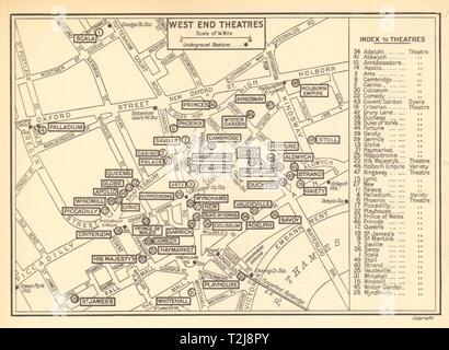Map of West End theatres, London, England Stock Photo: 23882356 - Alamy