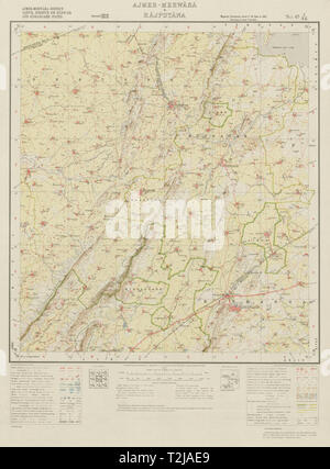 INDIA: Rajasthan: Rajputana & Ajmer-Merwara, 1897 antique map Stock ...