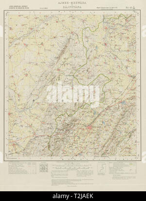 INDIA: Rajasthan: Rajputana & Ajmer-Merwara, 1897 antique map Stock ...