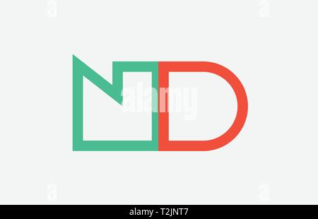 ND N D letter logo combination alphabet vector creative company icon ...