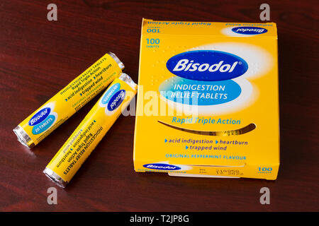 Photograph of a Box of Bisodol indigestion relief tablets. United ...