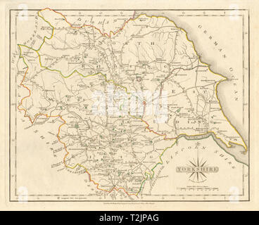 Antique county map of YORKSHIRE by JOHN CARY 1793 old plan chart Stock ...
