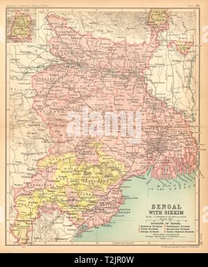 'Bihar & Orissa'. British India provinces. Odisha Jharkhand 1931 old ...