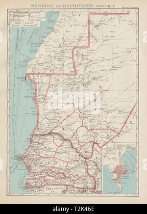 FRENCH WEST AFRICA. Senegal & Mauritanie/Mauritania. Dakar plan 1931 ...