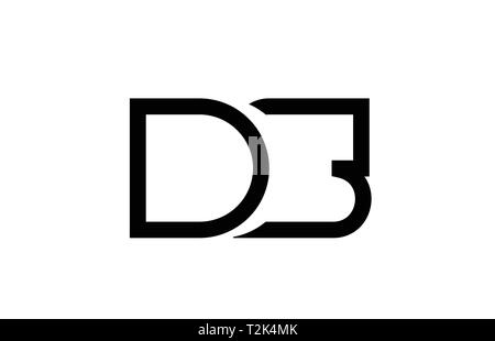 DS black and white combination alphabet bold letter logo with dots ...