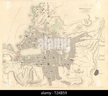 MARSEILLE antique town city map. Ancient Massilia. Marseilles. SDUK ...