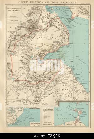 FRENCH SOMALILAND. Cote Française des Somalis. Obok & DJIBOUTI plans ...