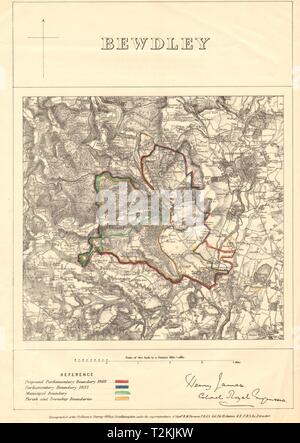 Bewdley, Worcestershire. JAMES. Parliamentary Boundary Commission 1868 ...