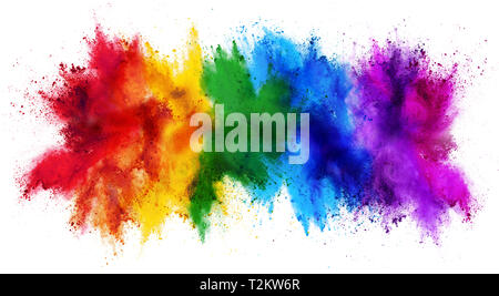 Abstract purple paint Holi. Abstract purple powder explosion on black ...